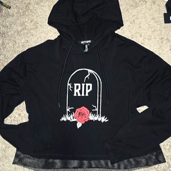 Hot Topic | Tops | Rip Hopded Long Sleeve | Poshmark